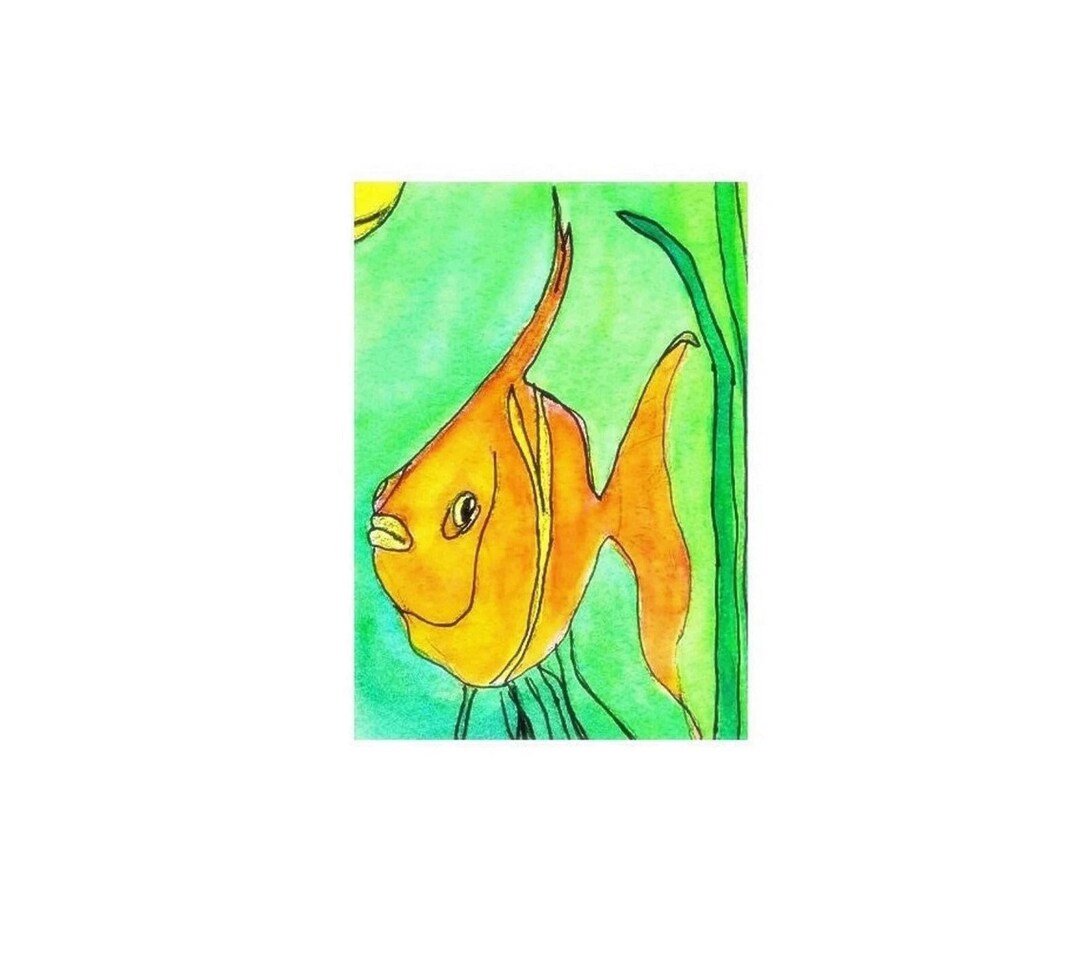Tropical Fish Original Pen & Ink Watercolor Painting - Etsy