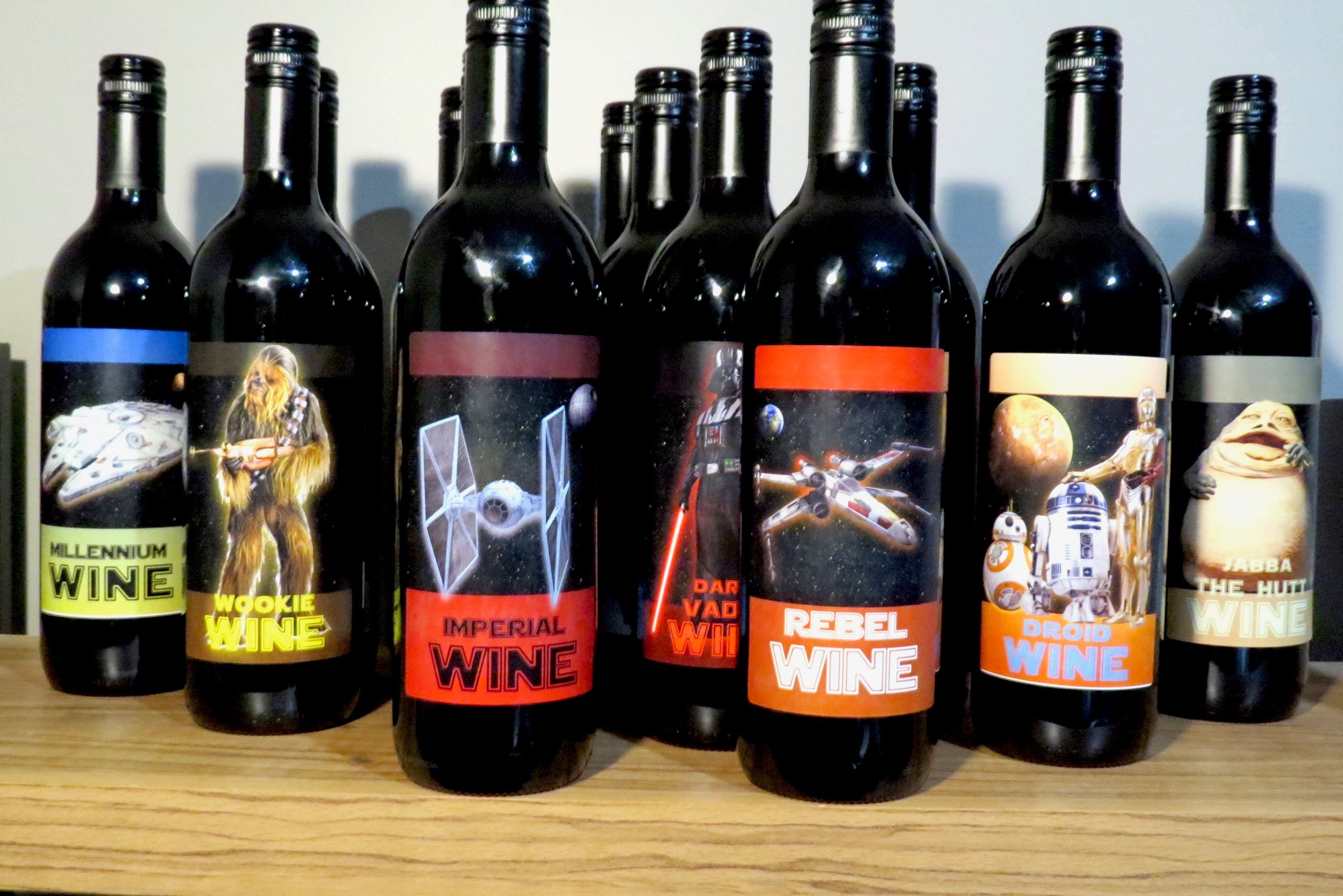 14 Star Wars Wine Labels - Digital File- Star Wars Wedding Table ...
