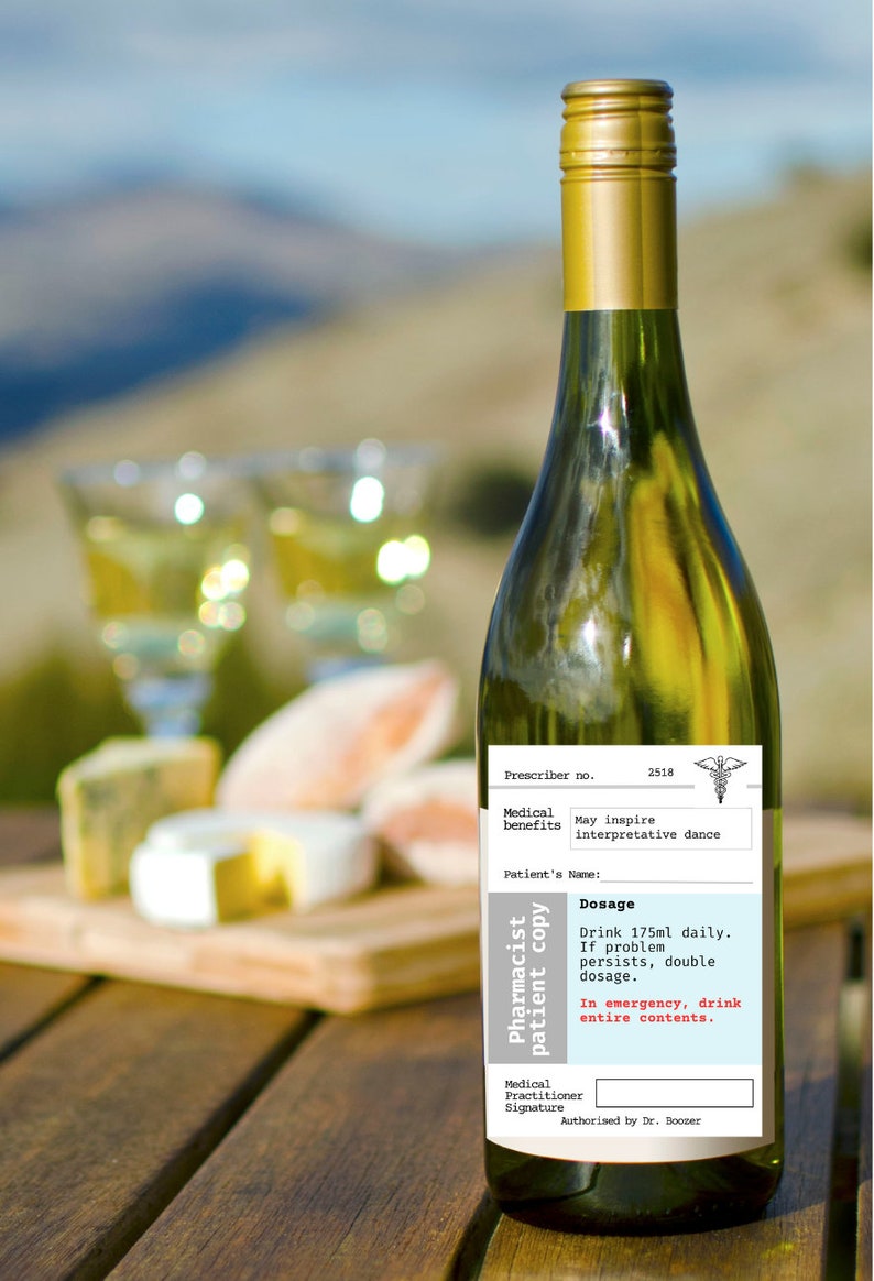 Funny Prescription Wine Label - Digital Download - Etsy