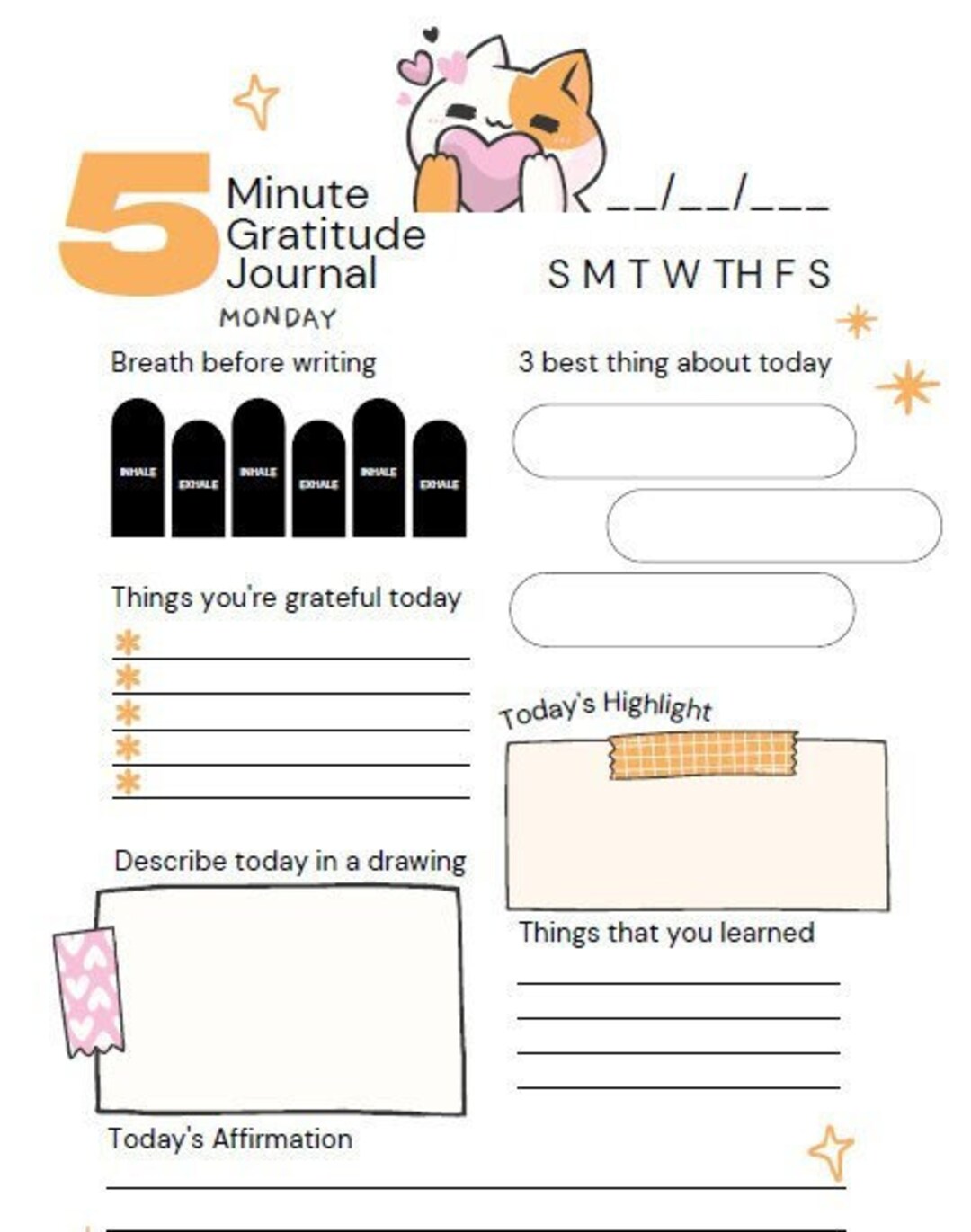 5 Minute Gratitude Journal - Etsy