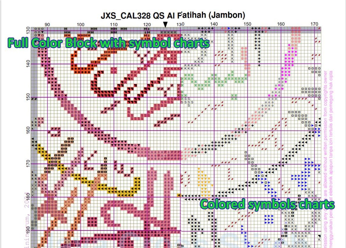 Calligraphy QS Al Fatihah Jambon (pink) Instant Download PDF Islamic ...