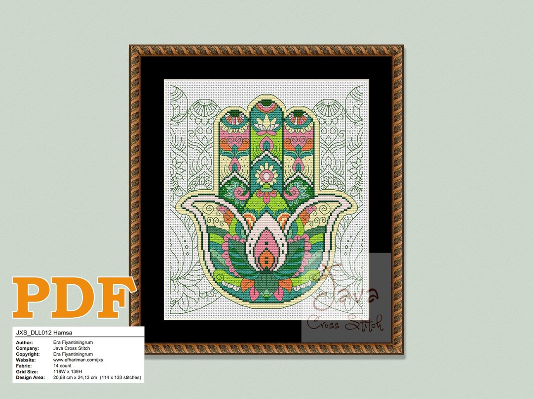 HAMSA Instant Download PDF Cross Stitch Pattern - Etsy