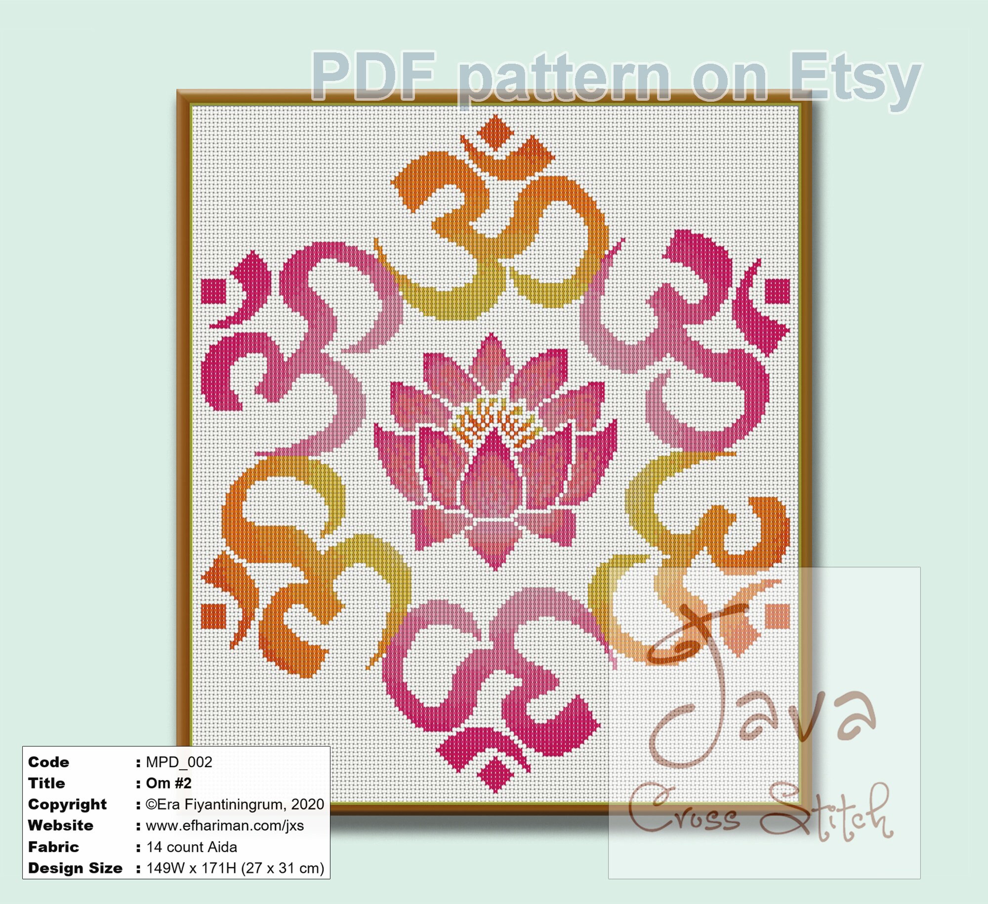 Om Symbol Instant Download PDF Cross Stitch Pattern - Etsy