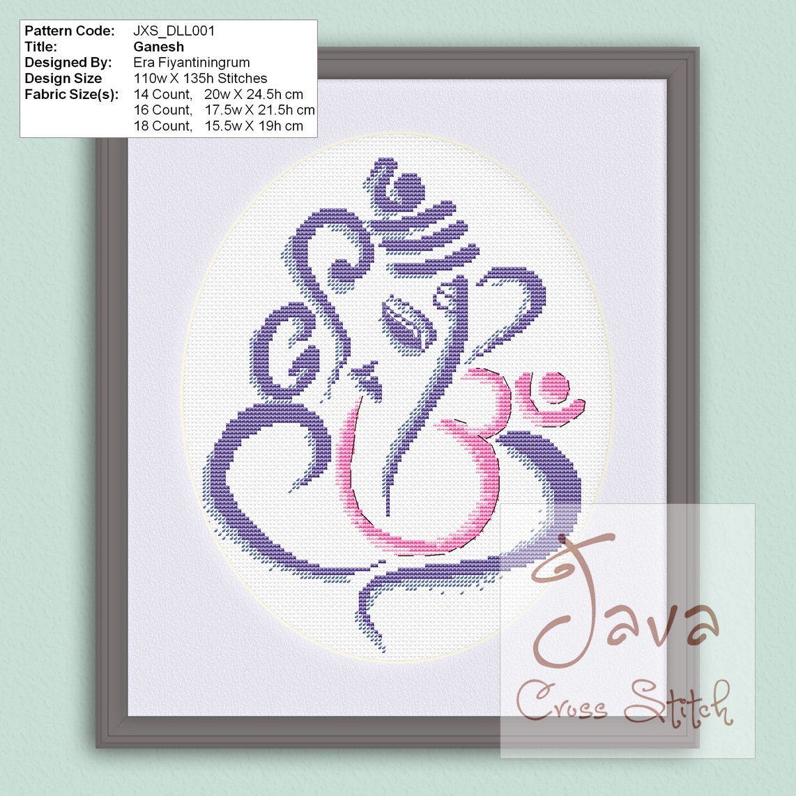 Ganesh/ganapati/vinayaka Instant Download PDF Cross Stitch Pattern - Etsy