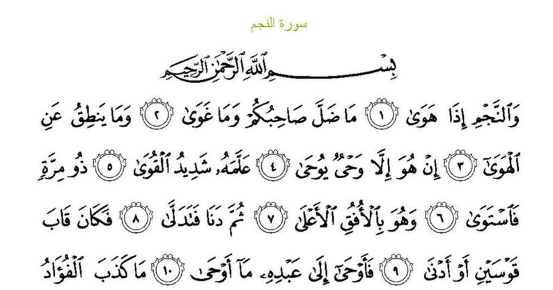 Calligraphy Quran Surah an Najm 1-4 Instant Download PDF Modern Islamic ...
