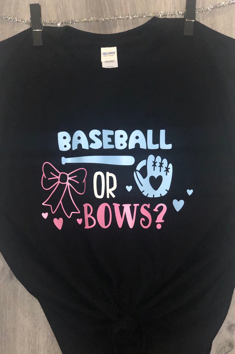 Baseball or Bows Gender Reveal Shirts Gender Reveal Ideas - Etsy