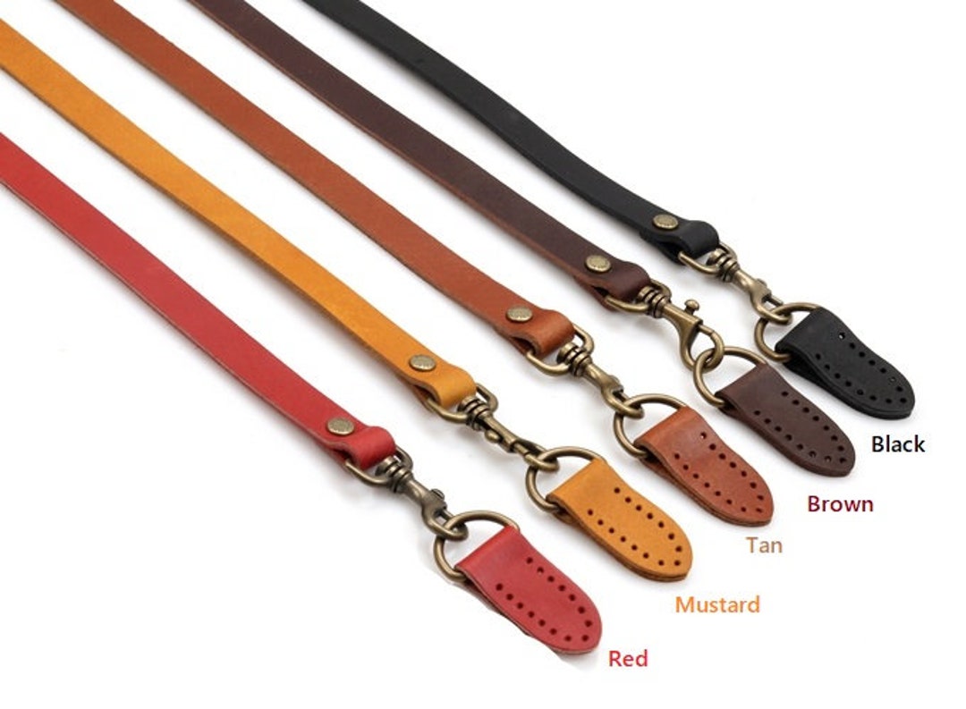 44" ~ 47.7" Byhands Genuine Leather Adjustable Crossbody Bag Strap With ...