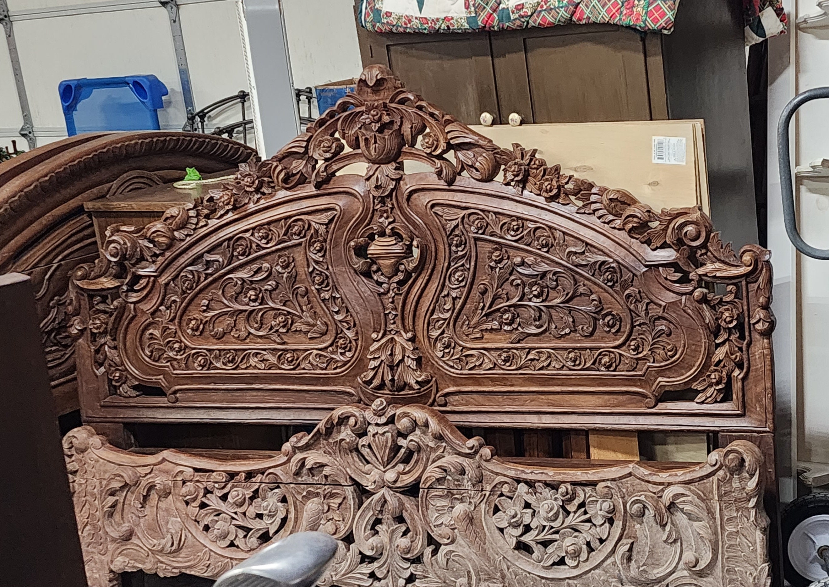 Solid Teak Wood Traditional Rustic Intricately Carved-beautiful-heavy ...