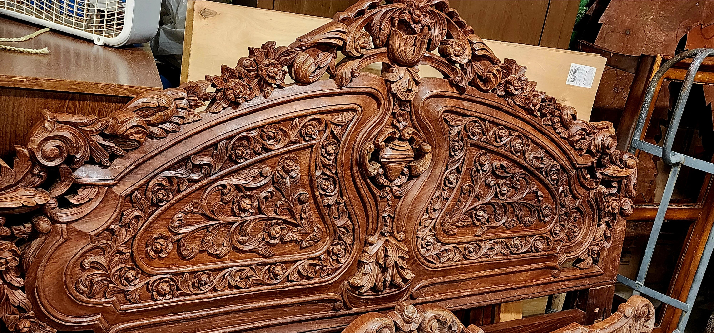 Solid Teak Wood Traditional Rustic Intricately Carved-beautiful-heavy ...