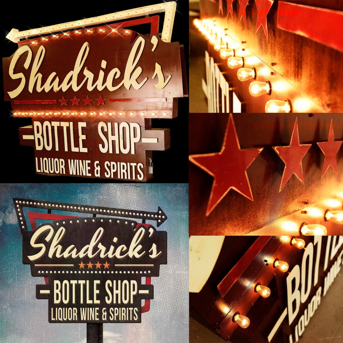 Custom Marquee Street Sign custom double sided signs LIGHTED | Etsy