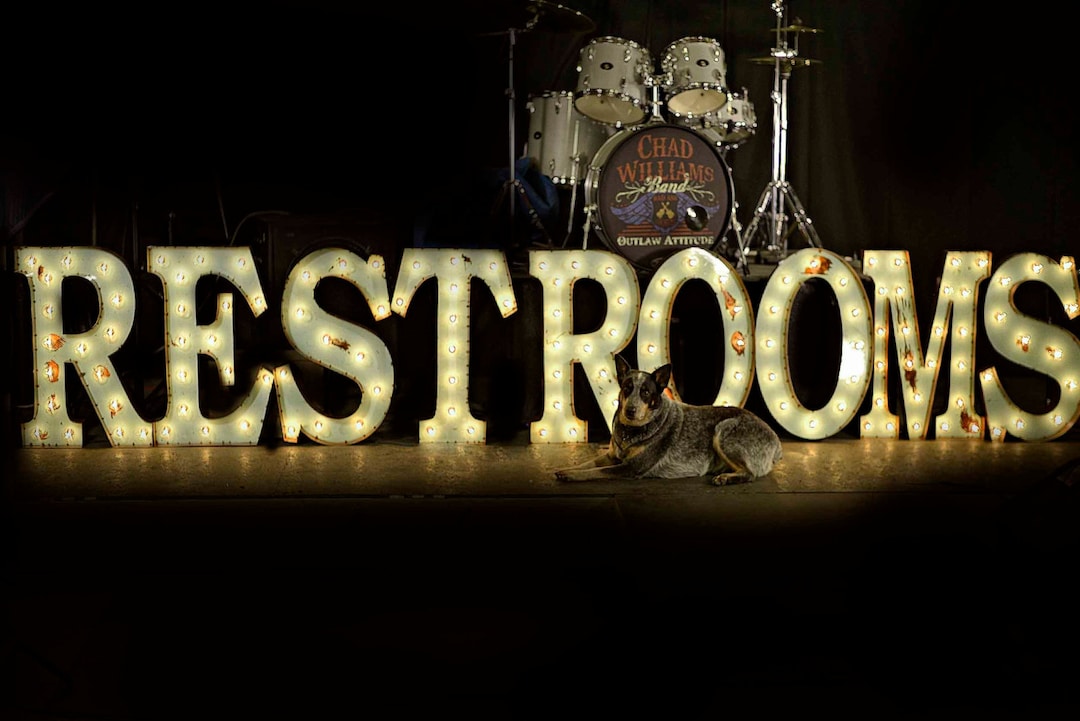 Restroom Sign, Business Sign, Custom Sign, MARQUEE SIGN, Marquee Light ...