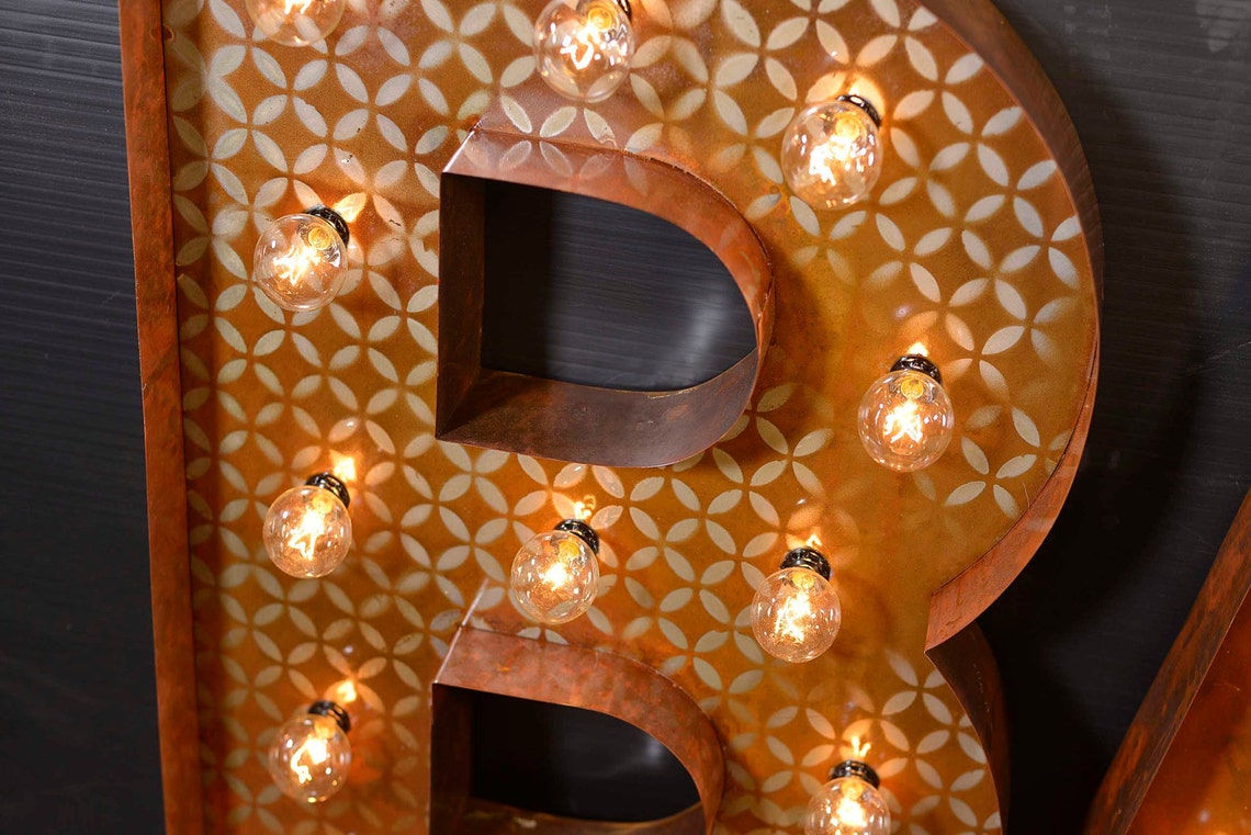 BAR Letter Package Bar Sign Cafe Sign Lighted Metal Marquee - Etsy