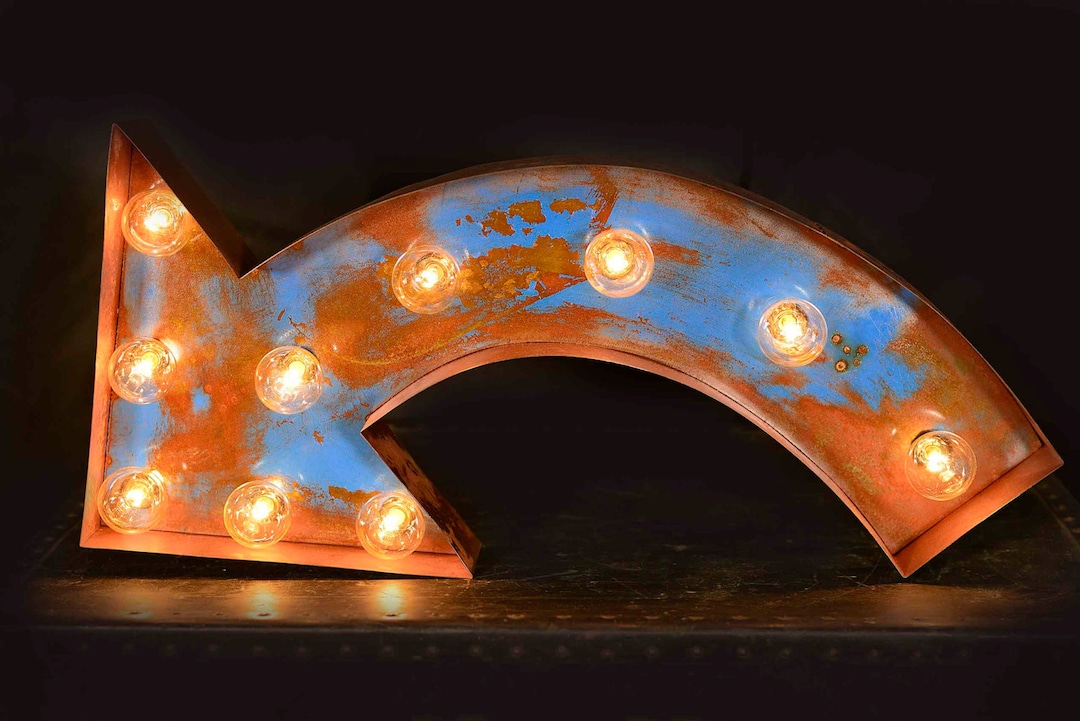 Marquee Arrow, Marquee Sign, Marquee Arrow, Lighted Metal MARQUEE SIGN ...