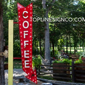 Custom Signs, Neon Signs, Custom Coffee Vintage Style Marquee Arrow ...