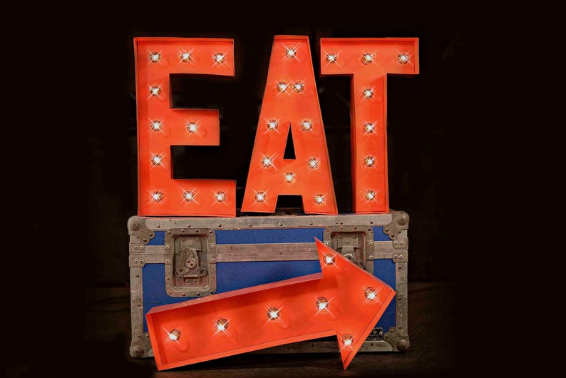 Powder Coated Eat Letter Package Eat Sign Cafe Sign Lighted - Etsy