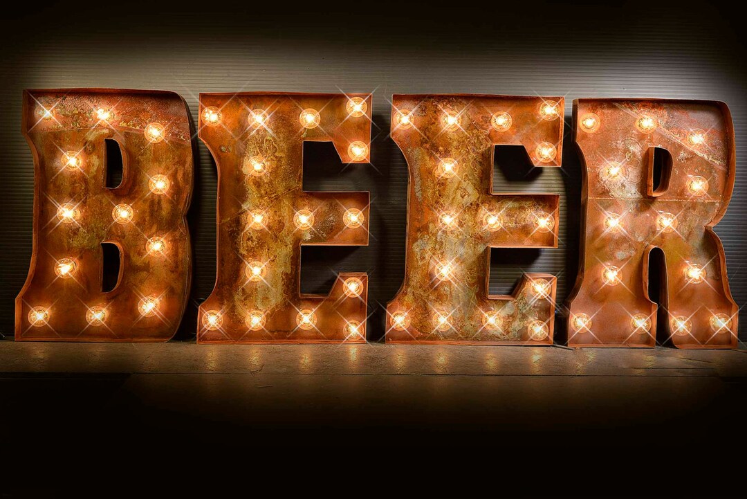 BEER Marquee Sign, Custom Signs, Marquee Light, Wedding Sign, Lighted ...