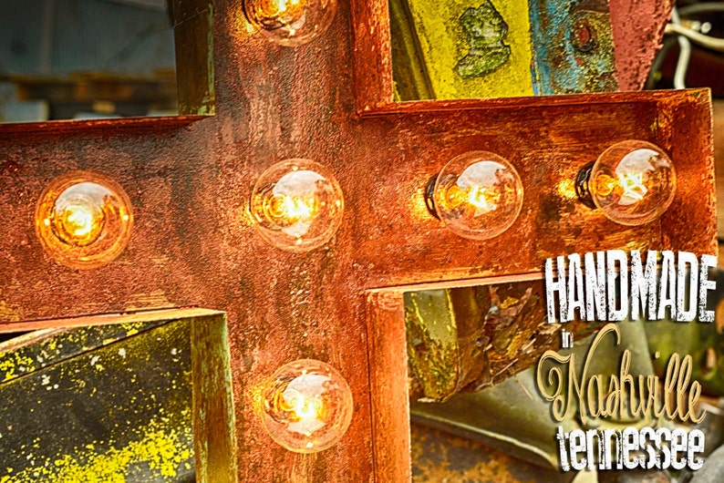 Custom Signs Marquee Cross Lighted Metal MARQUEE Cross | Etsy