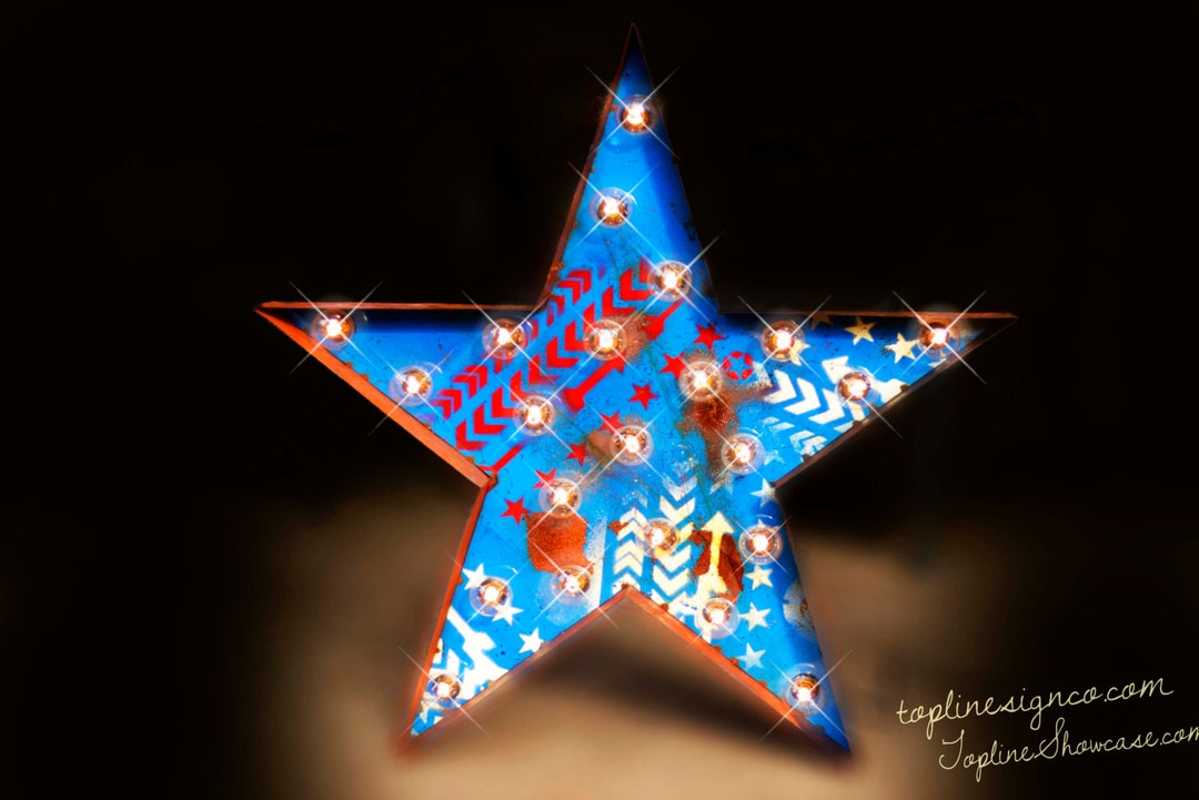 Americana Star, Marquee Star, Marquee Letter, Lighted Metal MARQUEE ...