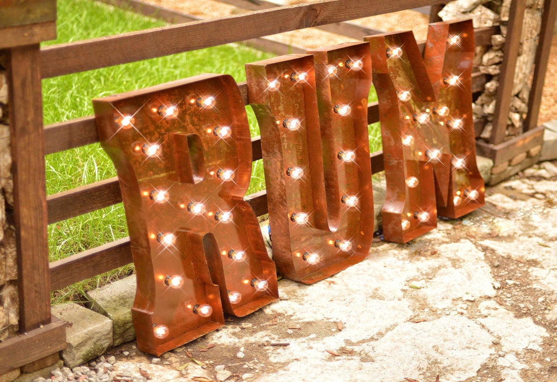 Rum Letter Package Marquee Sign Bar Sign Lighted Metal - Etsy