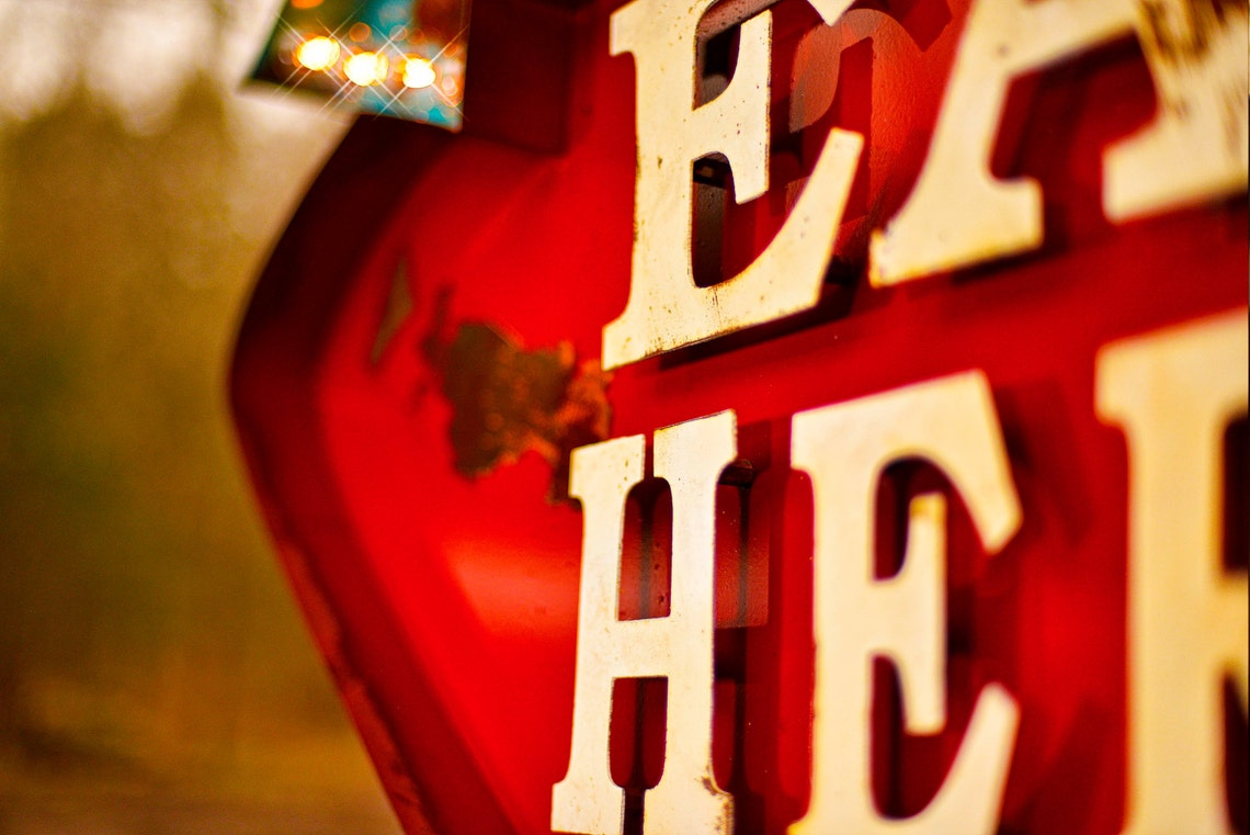 Eat Here Sign Bar Signs Restaurant Signs Custom Signs | Etsy