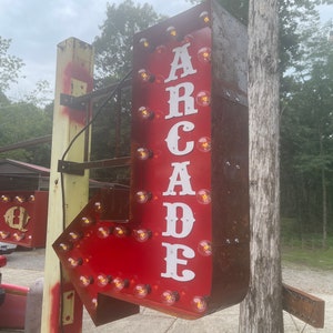 Double Sided ARCADE Arrow, Custom Signs, Neon Signs, Neon, Arrow ...