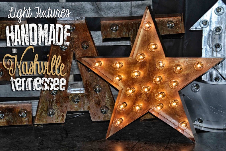 36h Marquee Star Lighted Metal MARQUEE SIGN Marquee - Etsy