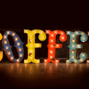 Coffee Marquee Sign, Marquee Light, Marquee Letter, Carnival Letter ...