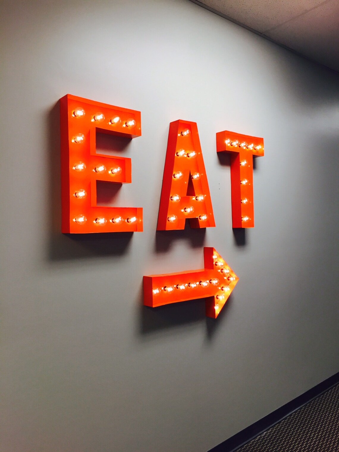 Eat letter Package Eat sign Cafe sign Lighted Metal MARQUEE | Etsy