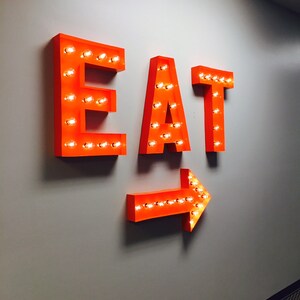 Eat Letter Package, Eat Sign, Cafe Sign, Lighted Metal MARQUEE SIGN ...