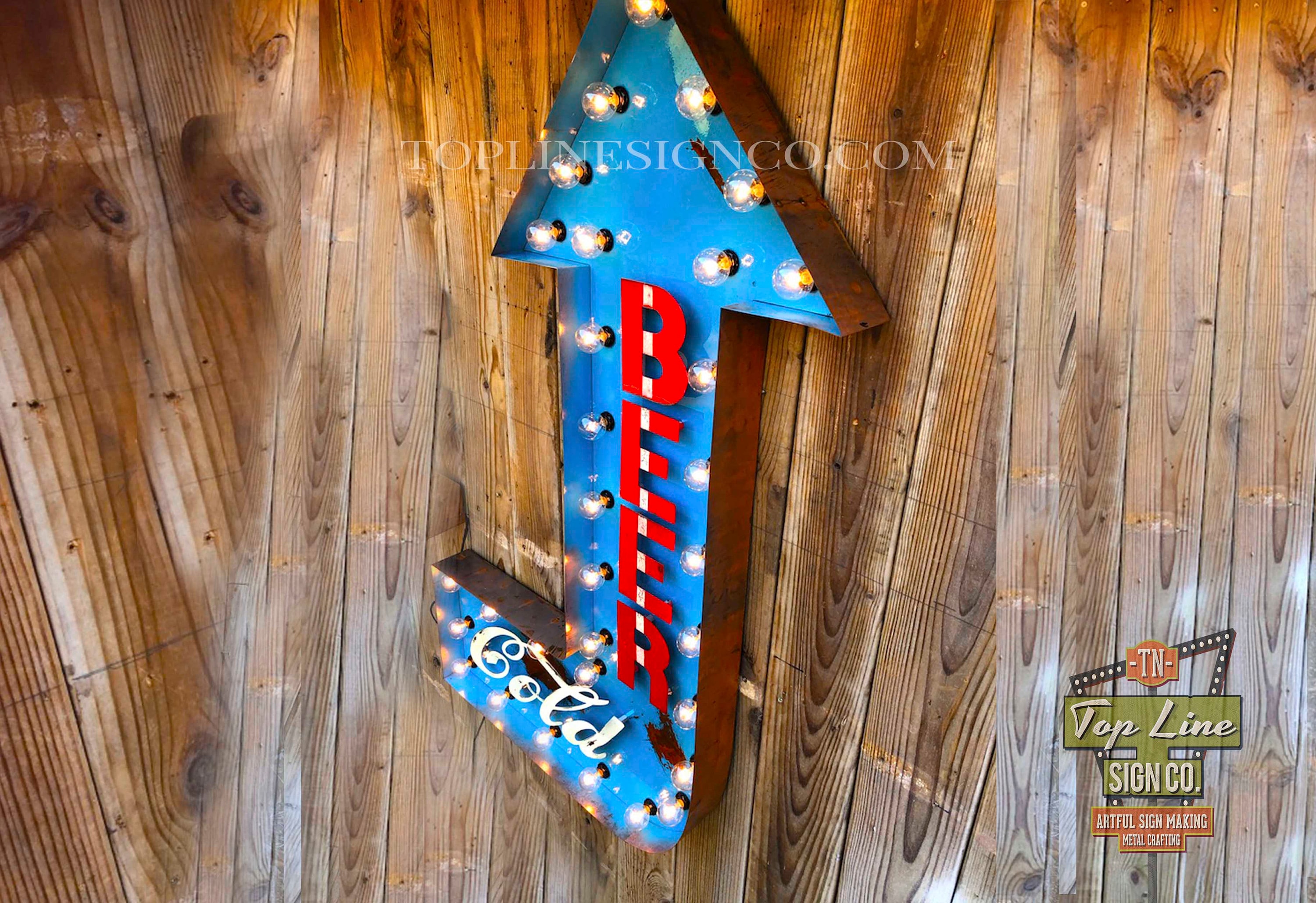 Beer Arrow Sign Beer Sign Custom Signs Neon Signs Custom | Etsy