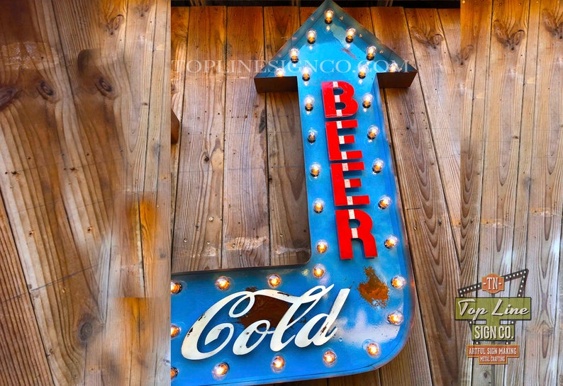 Beer Arrow Sign Beer Sign Custom Signs Neon Signs Custom | Etsy