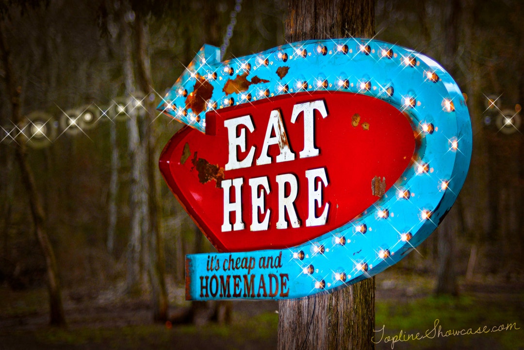Eat Here Sign, Bar Signs, Restaurant Signs, Custom Signs, Marquee Sign ...