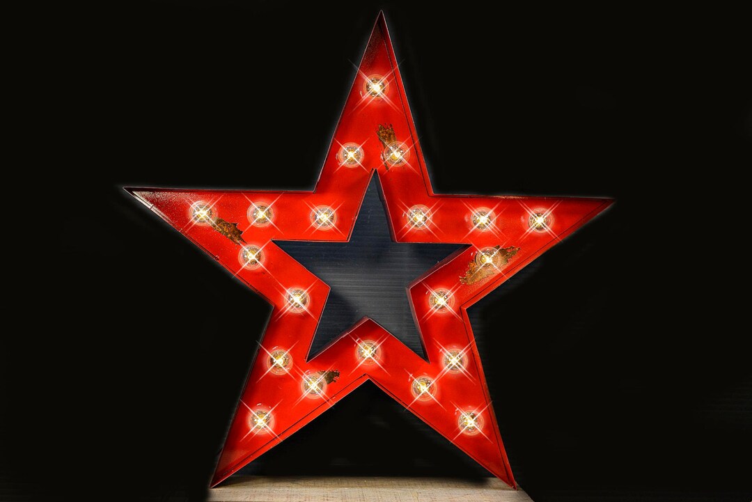 30" Double Mega Star, Marquee Star, Marquee Letter, Lighted Metal ...