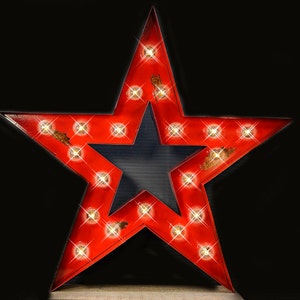 30" Double Mega Star, Marquee Star, Marquee Letter, Lighted Metal ...