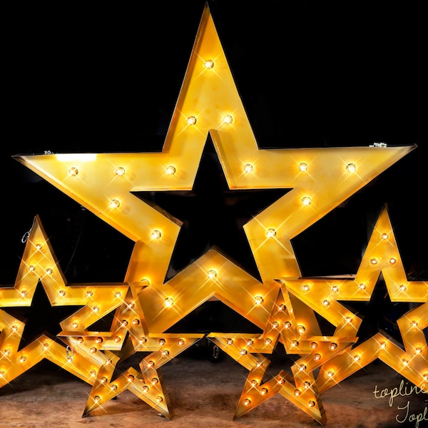 Metal Stars With Lights - Etsy