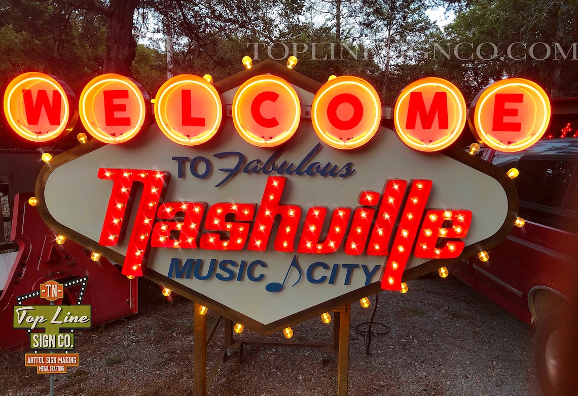 Nashville Sign Neon Signs Custom Signs Marquee Signs - Etsy