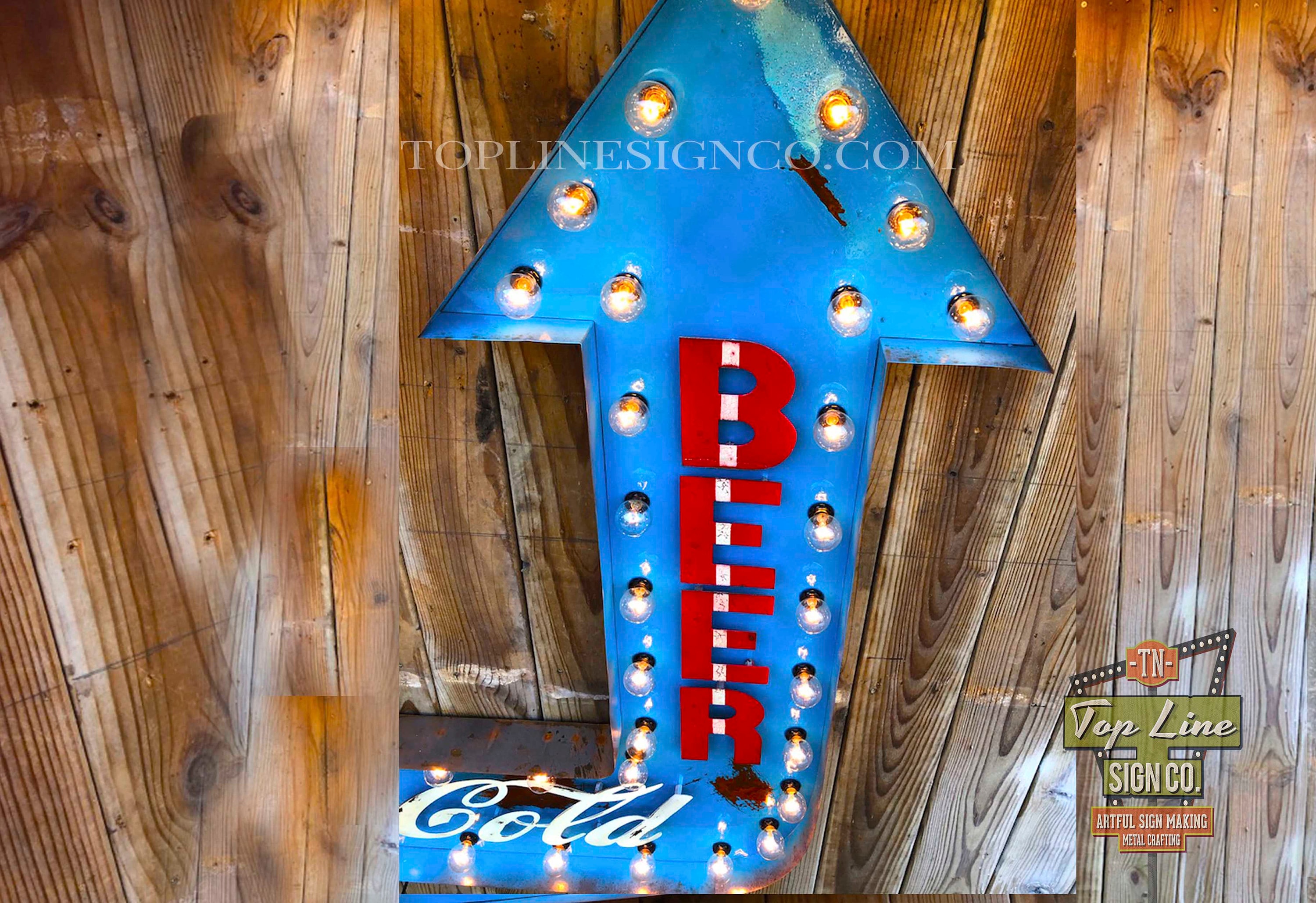 Beer Arrow Sign Beer Sign Custom Signs Neon Signs Custom | Etsy