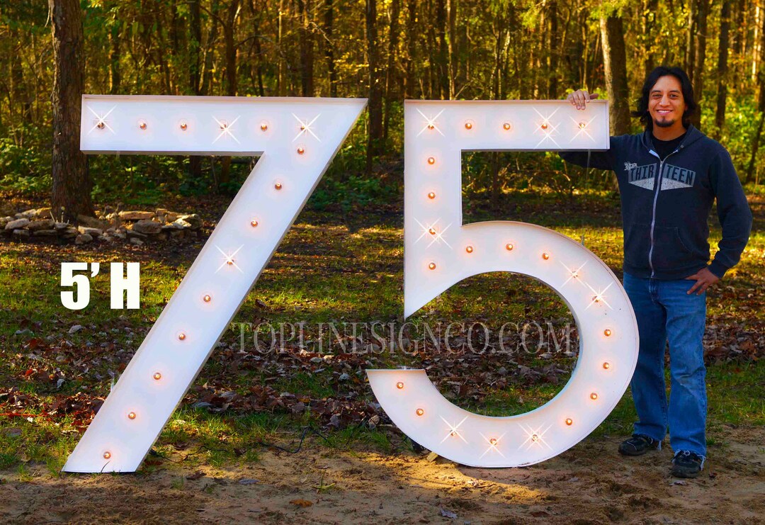 Extra Large Marquee Letters Number, XXL Marquee Letter, Neon Signs ...