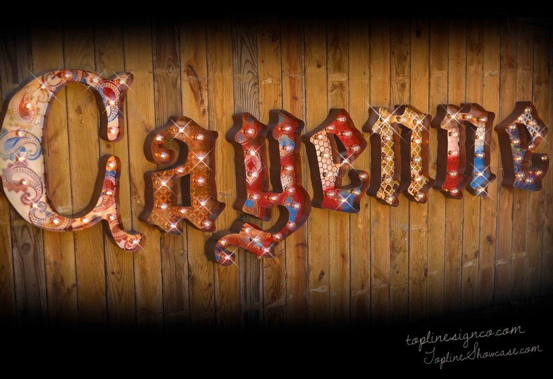 Custom Font Logo Marquee, Marquee Restaurant Signs, Vintage Style ...