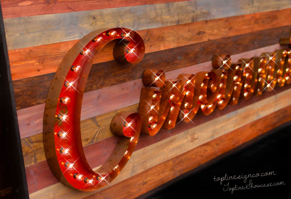 Custom Signs Wooden Marquee Sign Logo Inspired Lighted - Etsy