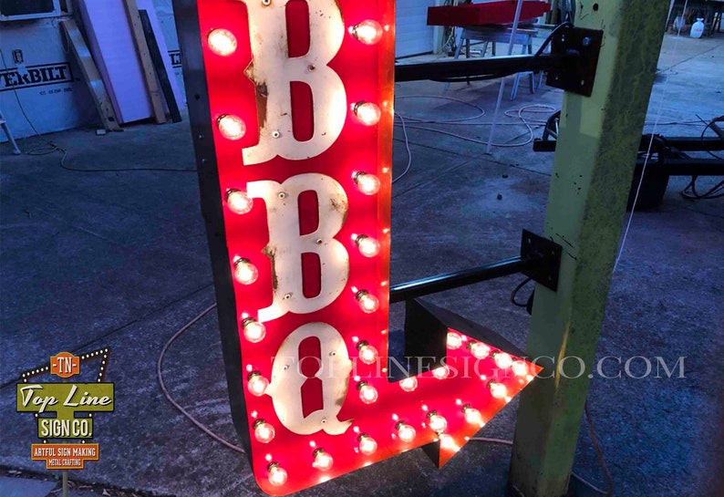 BBQ Arrow, Custom Signs, Neon Signs, Neon, Custom BBQ Arrow, Arrow ...