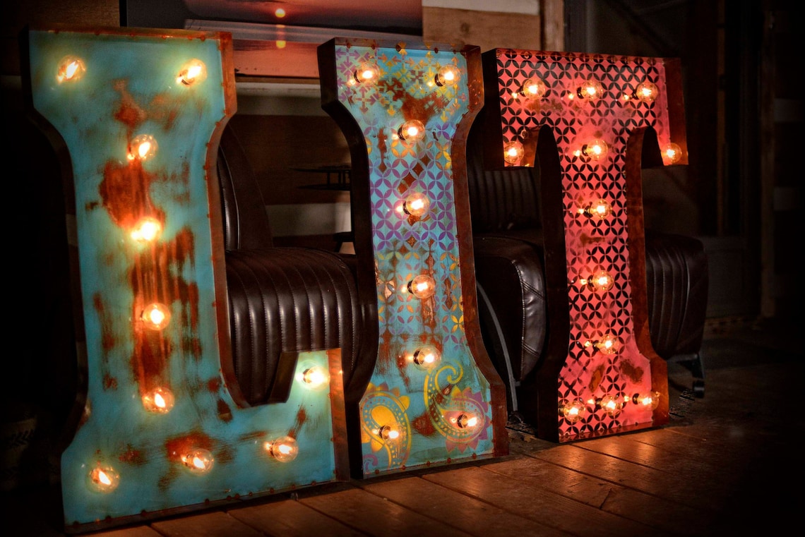 Custom Signs Lighted Metal MARQUEE SIGN Marquee Light - Etsy