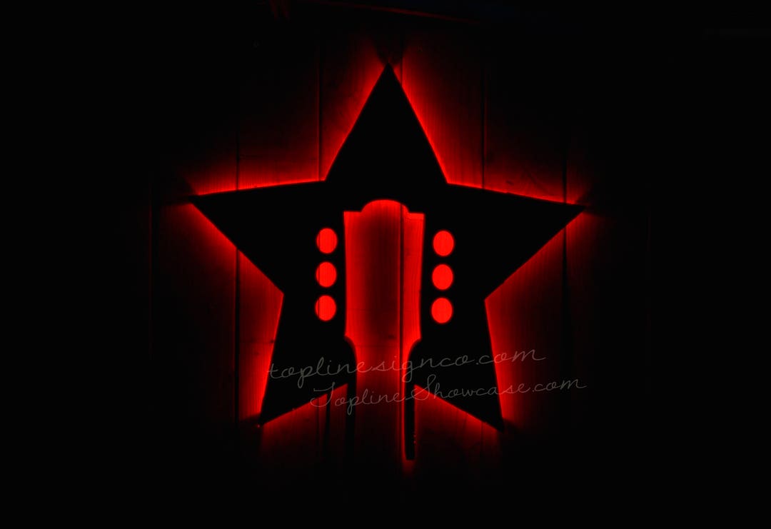 30" LED Guitar Star Marquee Sconce, Marquee Star, Marquee, Lighted ...