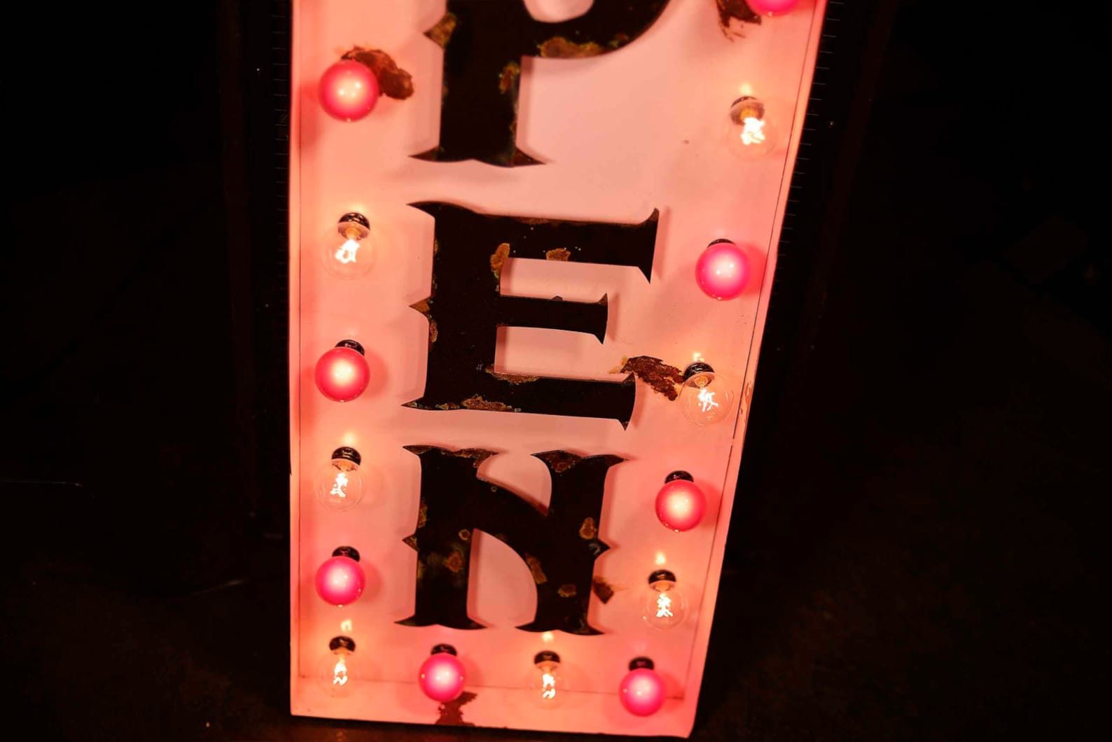 Open Sign, Vintage Style Vertical Marquee Open Sign, Lighted Metal ...