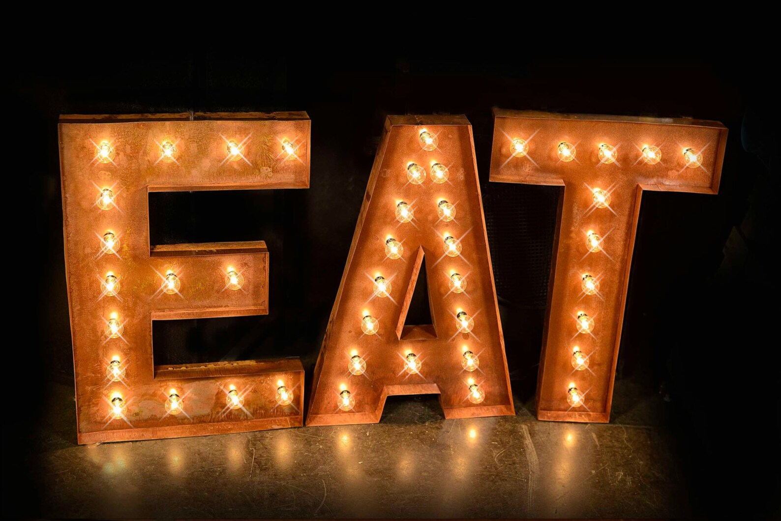 36 Eat letter Eat sign Cafe sign Lighted Metal | Etsy