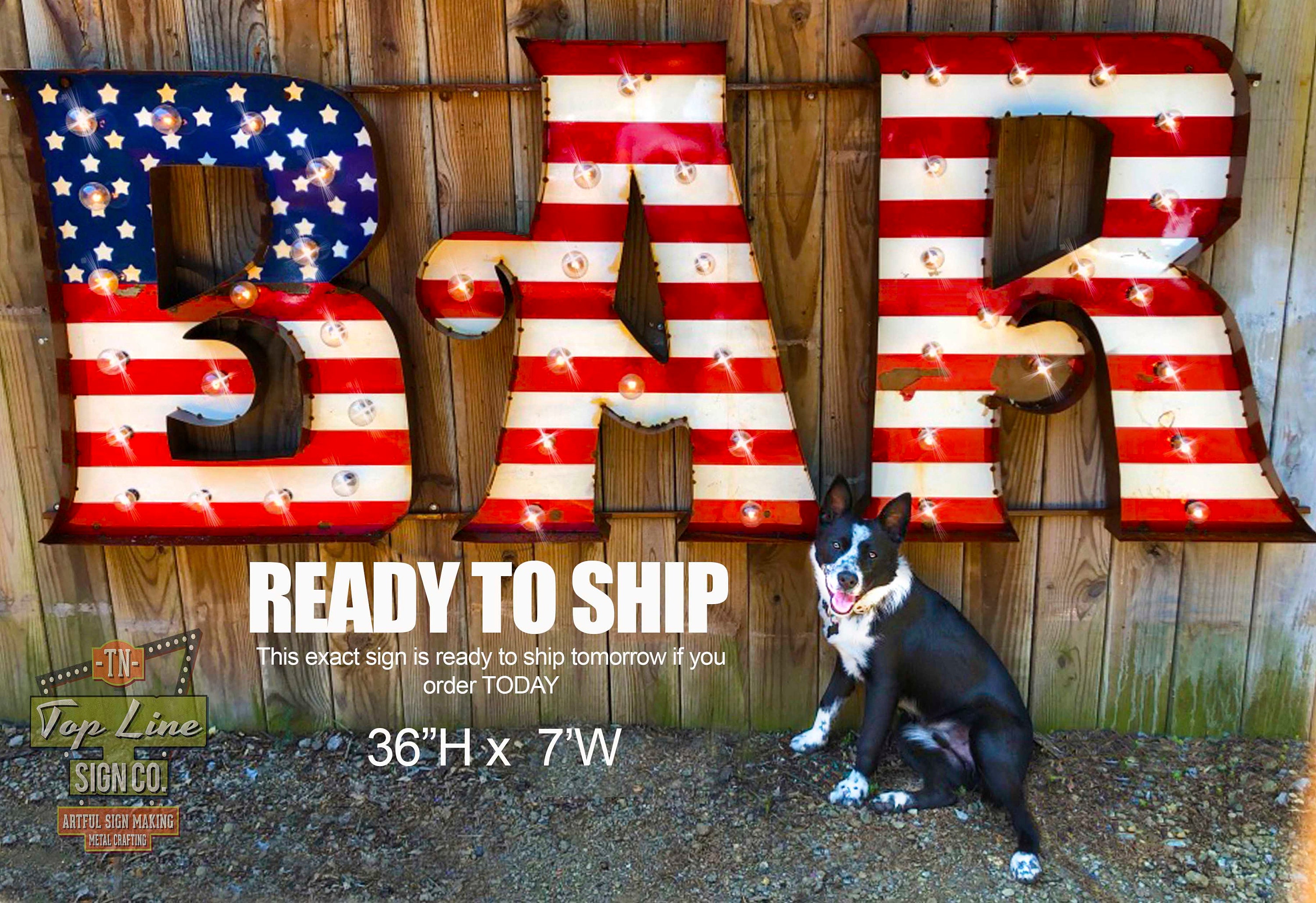 Custom Signs BAR Signs America Bar Sign Marquee Light Neon | Etsy