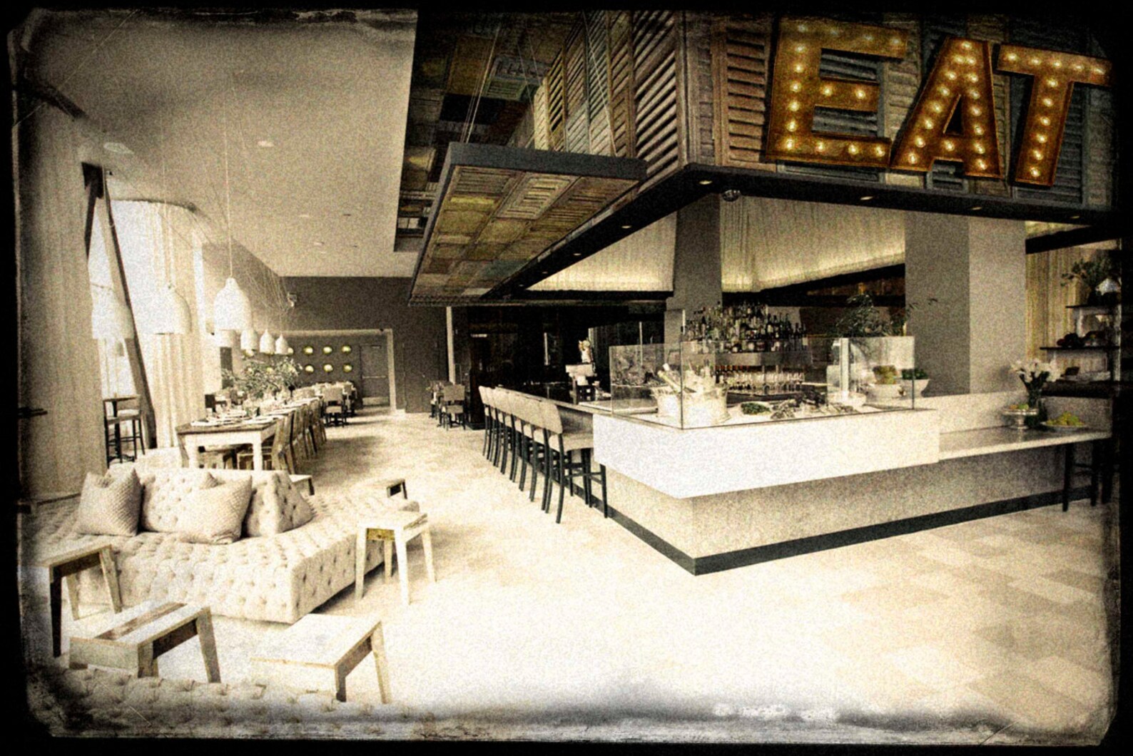 Eat Letter, Eat Sign, Cafe Sign, Lighted Metal MARQUEE SIGN Marquee ...