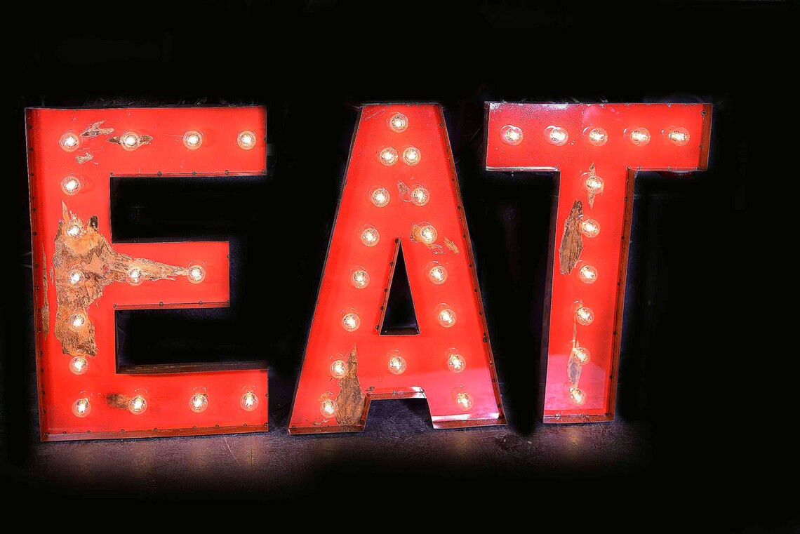 Neon Signs Neon Eat Letter Eat Sign Cafe Sign MARQUEE | Etsy