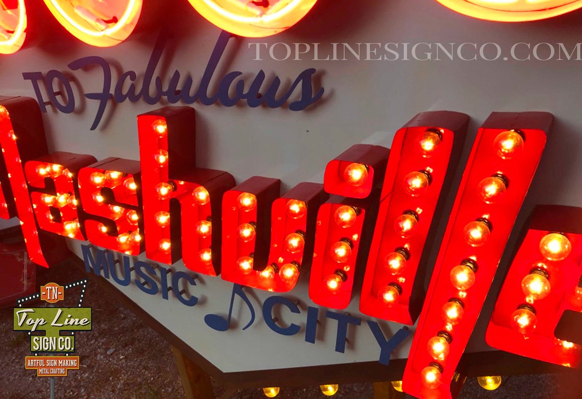 Nashville Sign Neon Signs Custom Signs Marquee Signs - Etsy