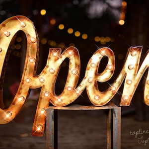 Custom Signs, Open Sign, Marquee Open Sign, Marquee OPEN, Marquee Sign ...